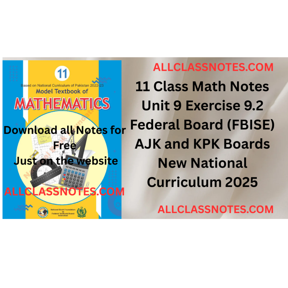 11 Class Maths Notes Unit 9 Review Exercise AJK - Allclassnotes.com